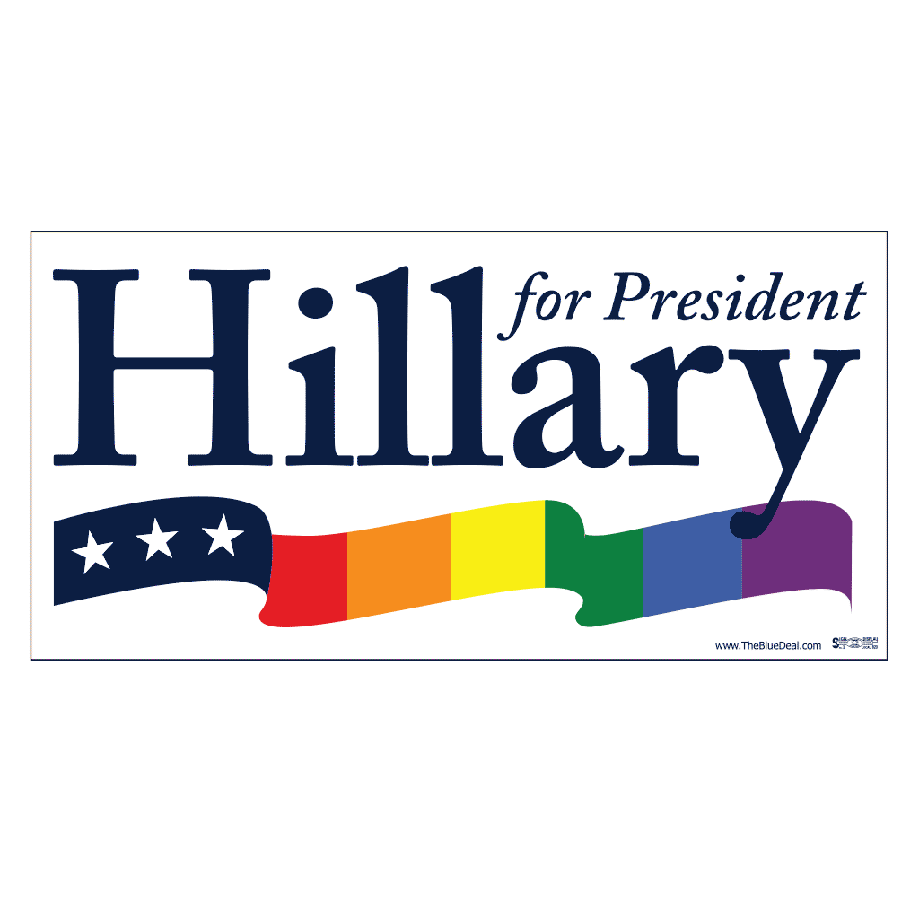Hillary Rainbow Bumper Sticker - The Blue Deal LLC