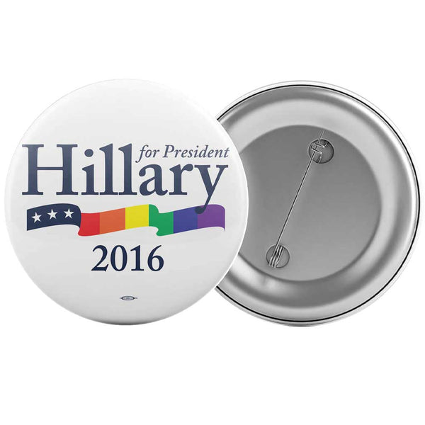 Hillary 2016 Rainbow Flag Button - The Blue Deal LLC